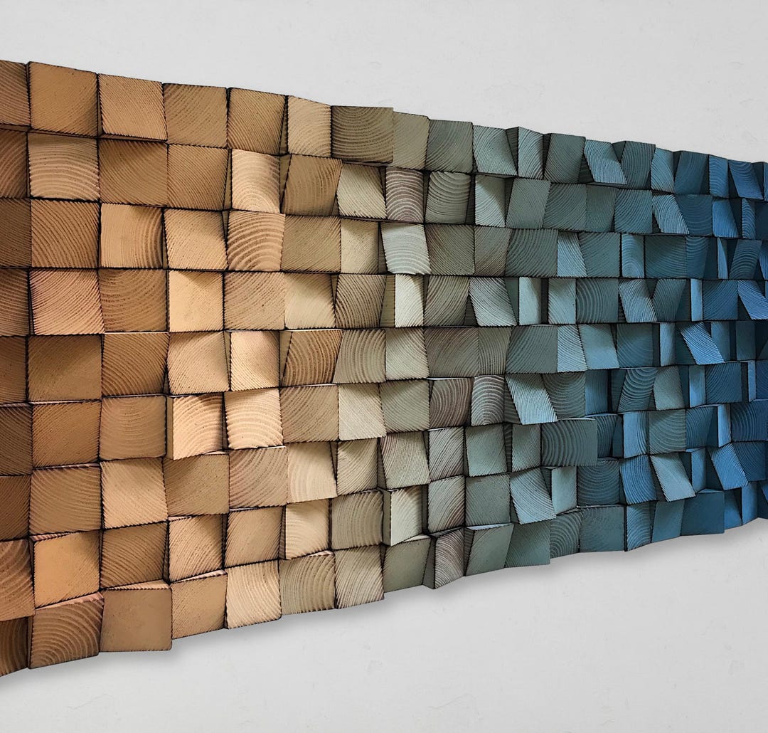 Wood Wall Art - Wood Sound Diffuser - Geometric Wall Decor - Etsy