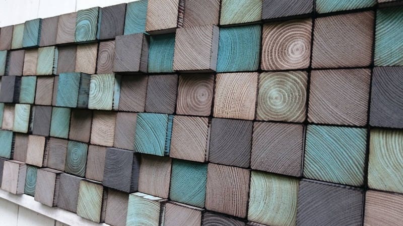 Abstract Painting on Wood Reclaimed Wood Art Sculpture | Etsy