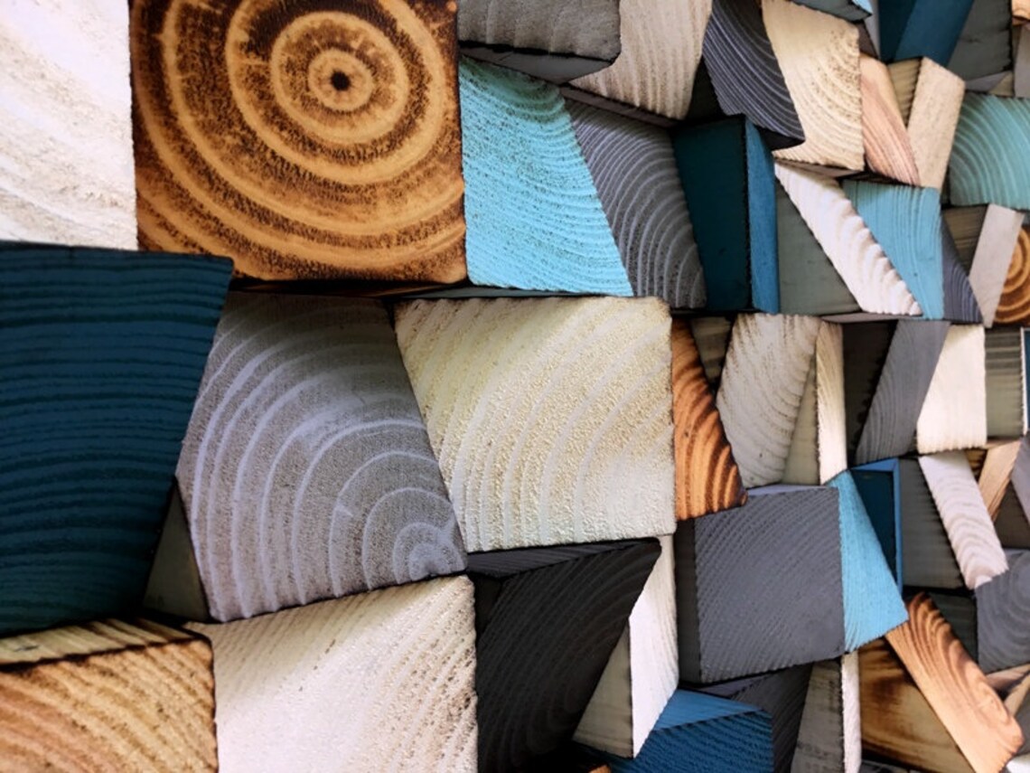 Large Wood Wall Art Wood Sound Diffusser Reclaimed Wood - Etsy