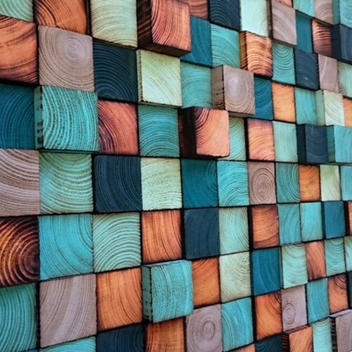 Abstract Painting on Wood Reclaimed Wood Art Sculpture - Etsy