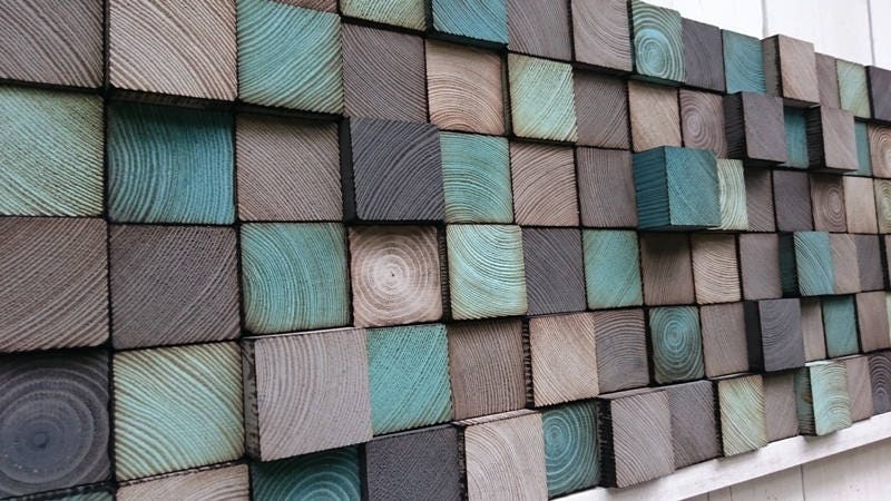 Abstract Painting on Wood Reclaimed Wood Art Sculpture | Etsy