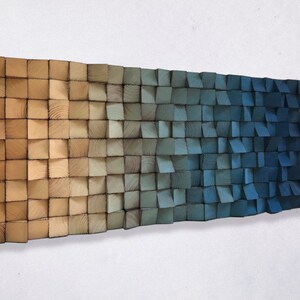 Wood Wall Art - Wood Sound Diffuser - Reclaimed Wood Art - Ombre Wall ...