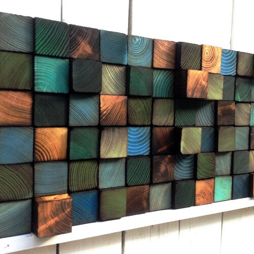 Abstract Painting on Wood Reclaimed Wood Art Sculpture - Etsy