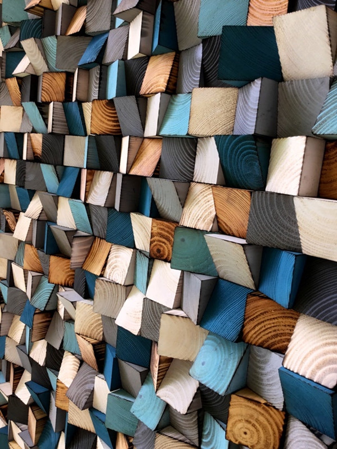 Large Wood Wall Art - Wood Sound Diffusser - Reclaimed Wood Art - Etsy