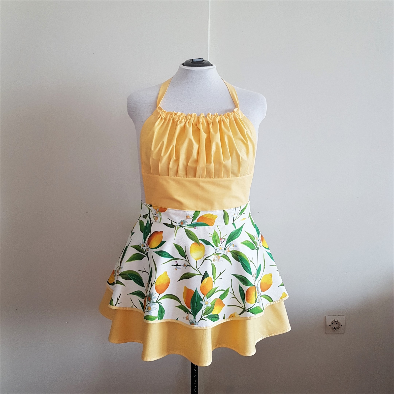 Cute Lemon Kitchen Apron for Women Yellow Retro Cooking - Etsy