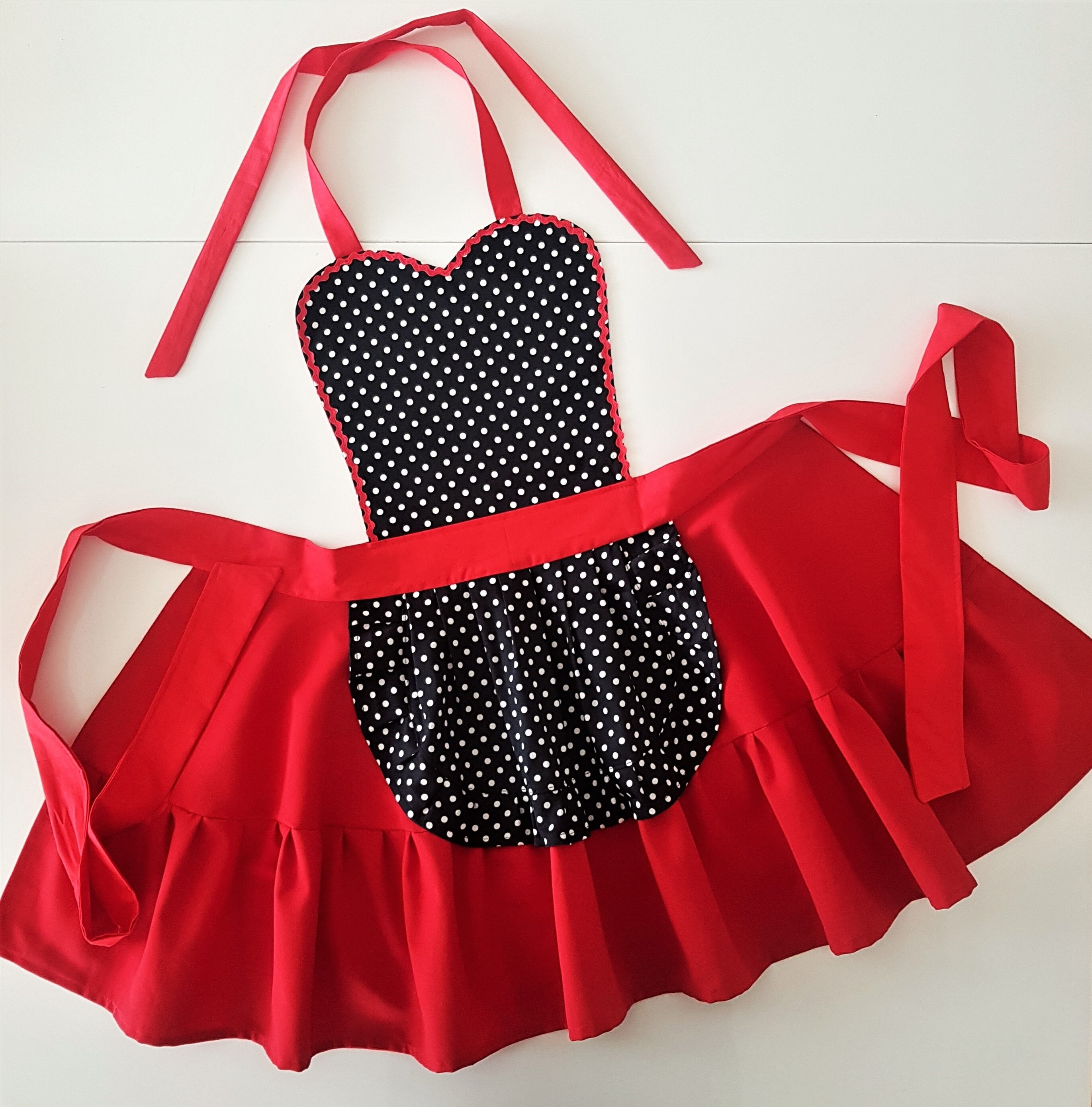 Cute Polka Dot Apron for Women Full Cooking Ruffled | Etsy