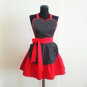Cute Polka Dot Apron for Women Full Cooking Ruffled - Etsy