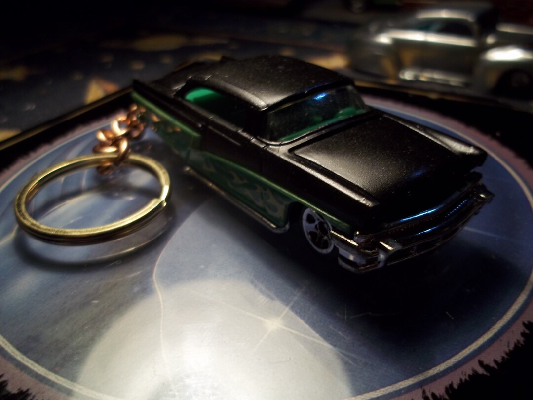 Custom Made Keychain 1956 Mercury Coupe-tail Dragger,black on Green W ...