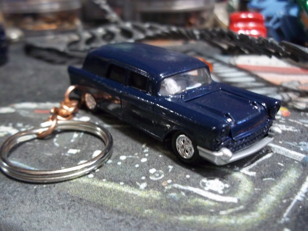 Custom Made Keychain 1957 Chevy Hearse,gloss Midnight Blue W/opening ...