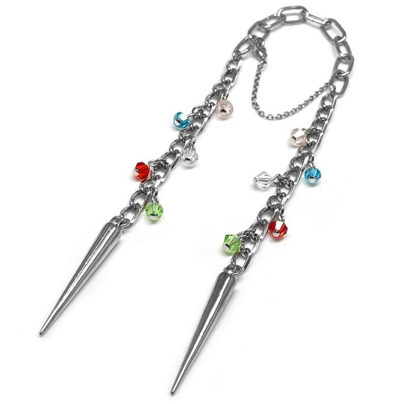 BEACHTAIL Bikini Crotch Charm for Shorts Thong Silver Spike Color Glass ...