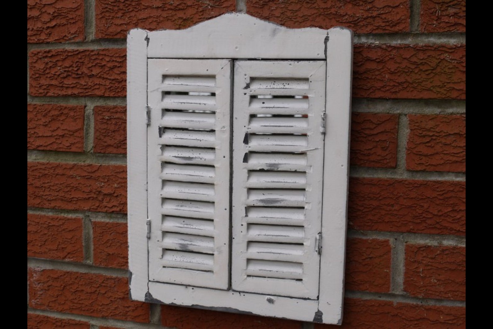 Country Style Rustic Window Mirror With Shutters Distressed | Etsy