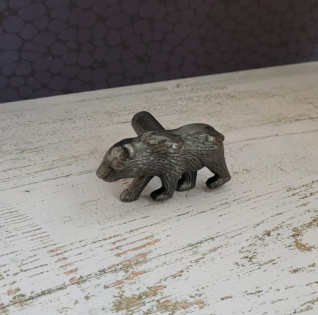 Cast Iron Bear Cabinet Knob Bear Shaped Animal Cupboard Door Drawer ...