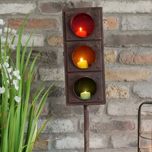 Self-standing Traffic Light Candle Holder 3-candle-capacity Attention ...