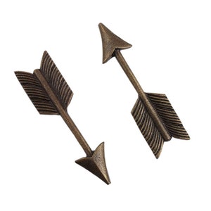Handcrafted Iron Arrow Shaped Antique Bronze Cabinet Handle Decorative ...