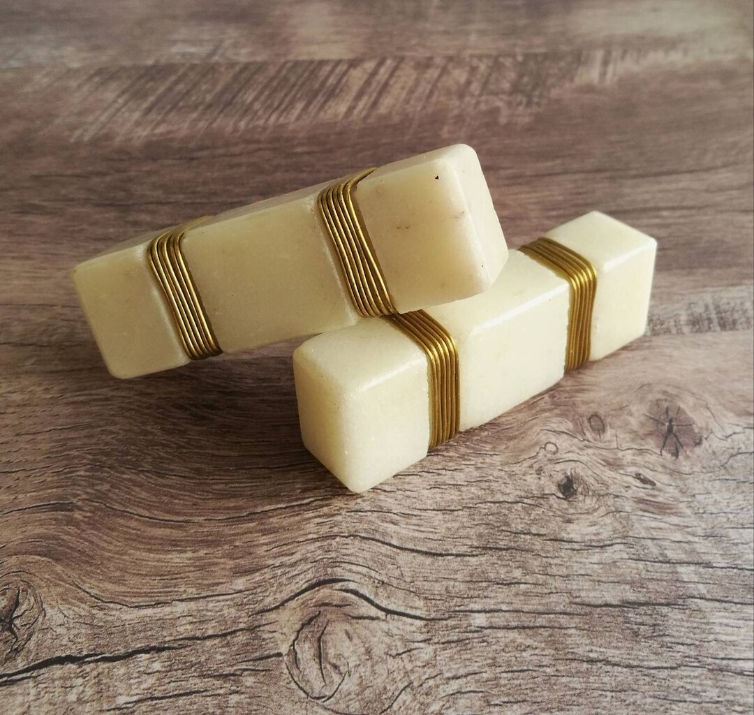 Marble and Brass Rectangular Drawer Pull off White Stone & - Etsy