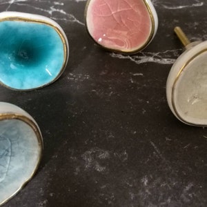 Cracked Glaze Ceramic Cabinet Knob Drawer Pull Handle - Etsy