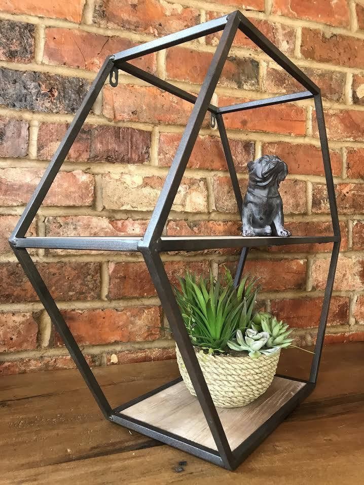 Geometric Industrial Metal & Wood Shelving Unit Hexagonal | Etsy