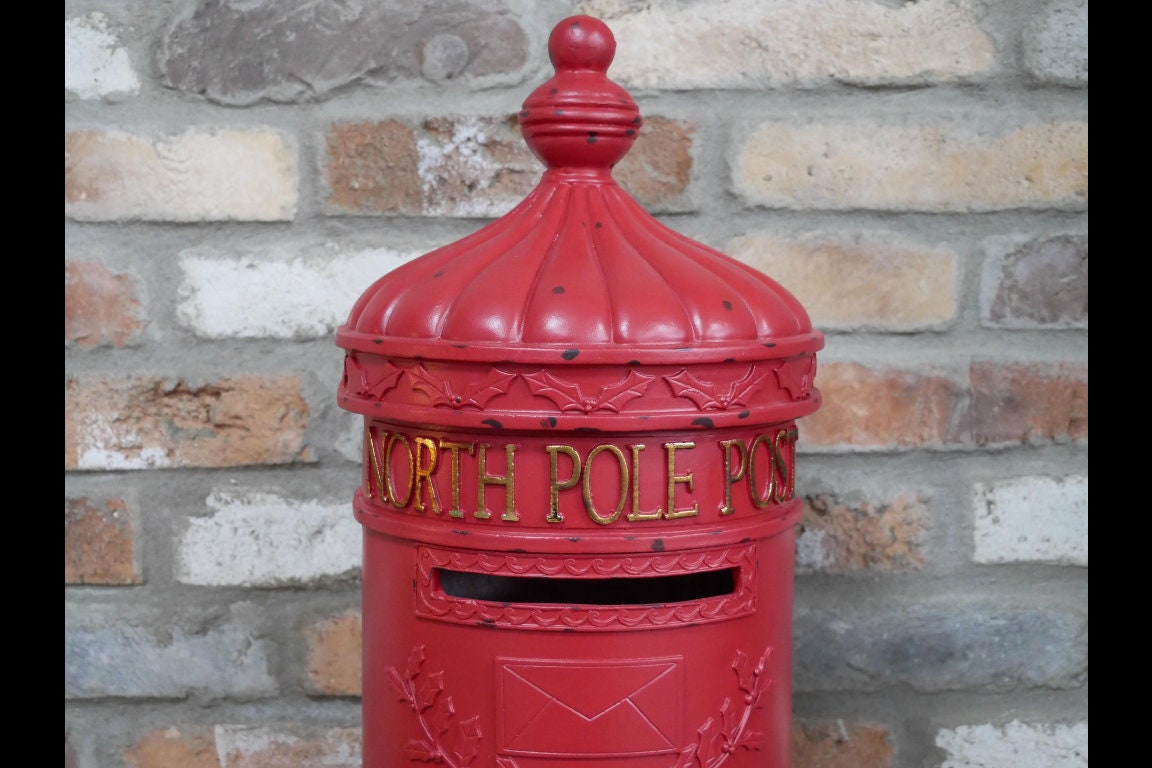 Christmas Themed Post Box Traditional Red Santa's - Etsy