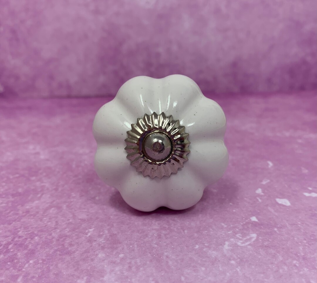 Multi Sided Pure White Cupboard Door Knob White Ceramic Drawer Pull ...