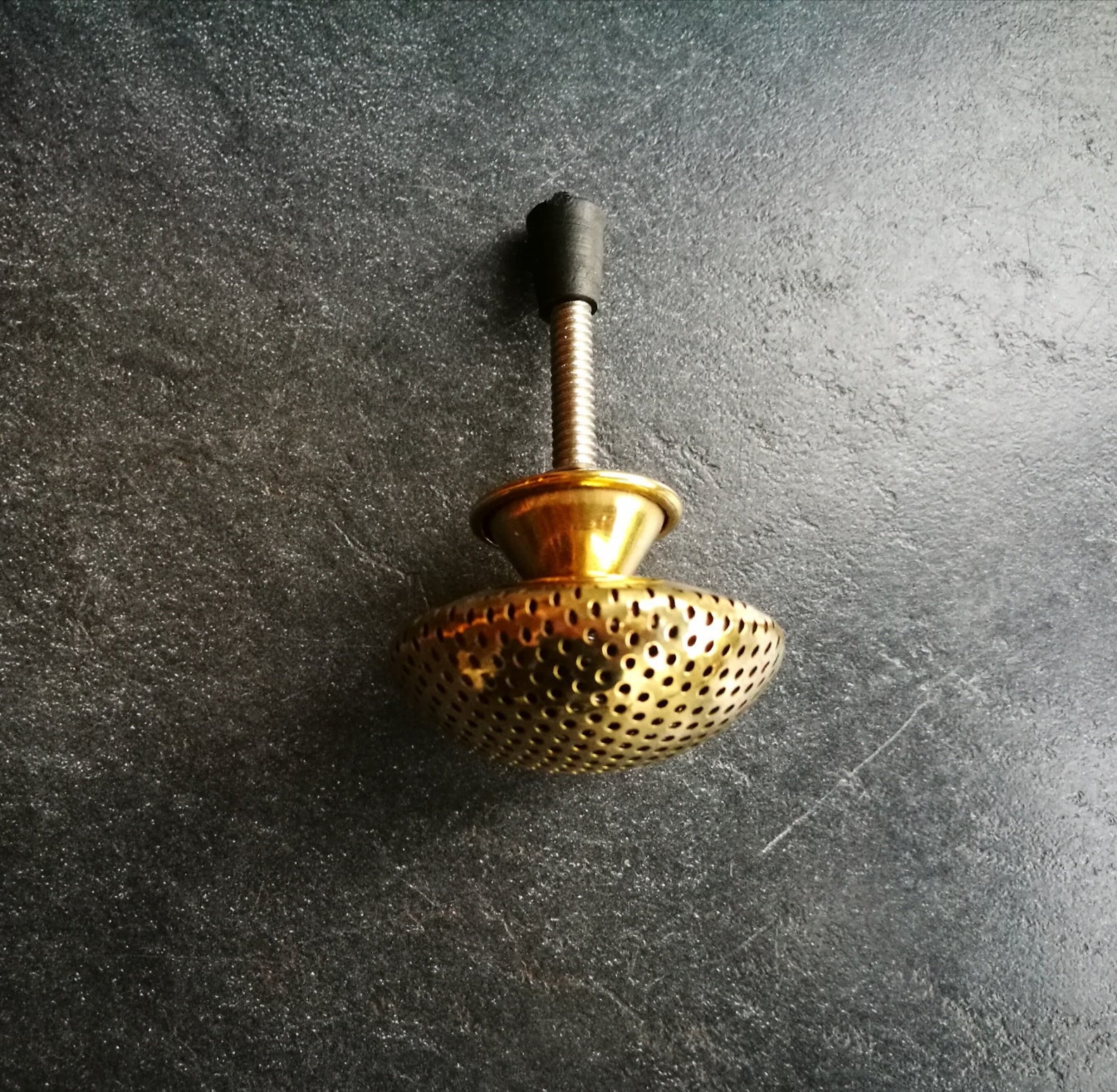 Brass Pinhole Circular Cabinet Knob Intricate Gold Dotted | Etsy