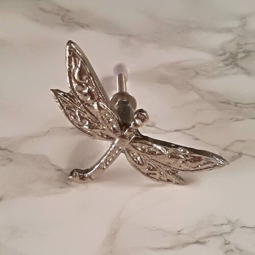 Antique Bronze Iron Dragonfly Cabinet Knob Hand Made Metal - Etsy