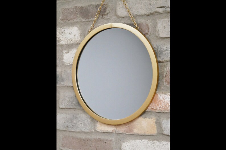 Distressed Gold Metal Circular Mirror Wall Mounted Gold - Etsy