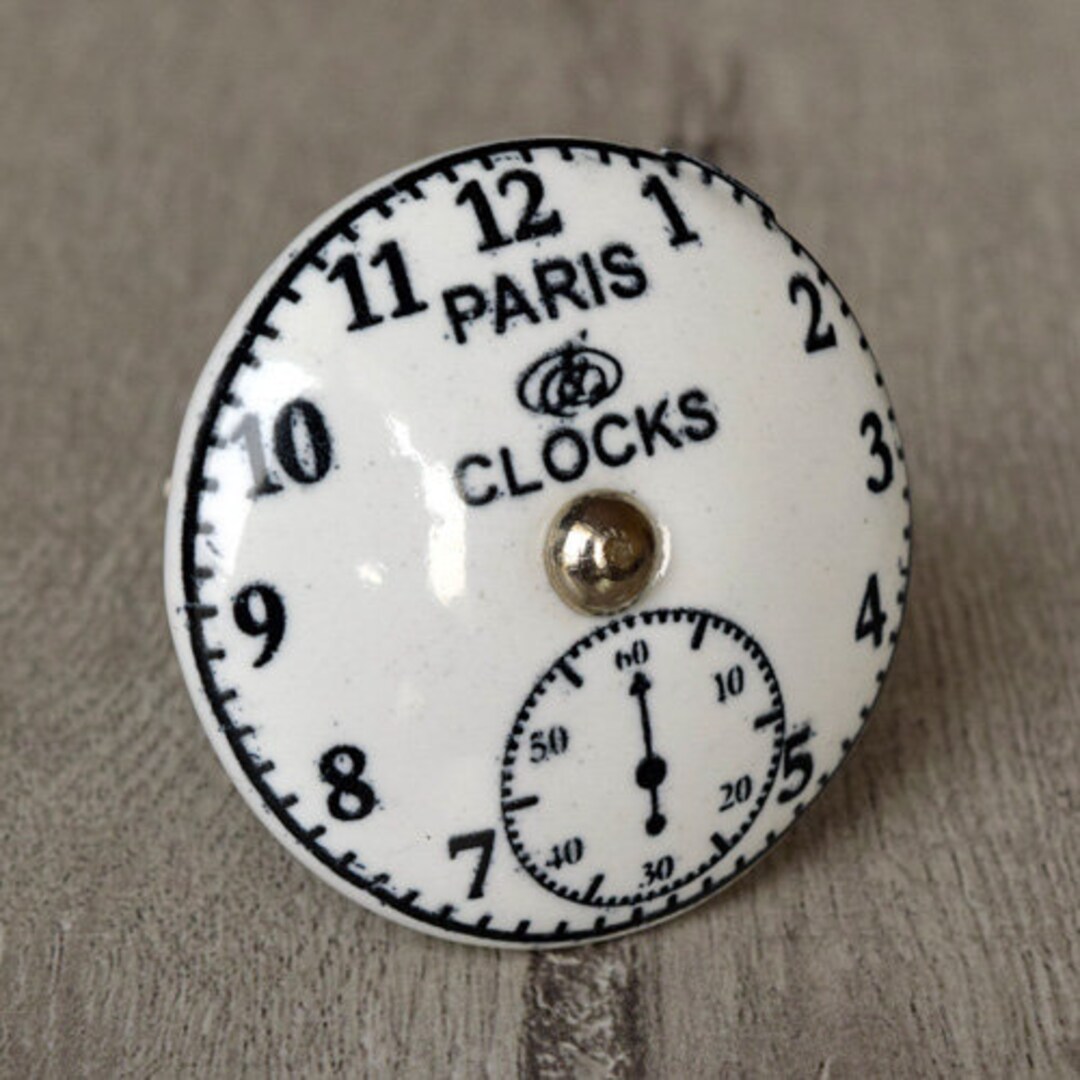 Vintage Style Ceramic Paris Clock Knob, Ornamental Door Handle, Drawer ...