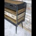 Metal and Wood Utility Drawer Cabinet Four Metal Mesh Drawers Two ...