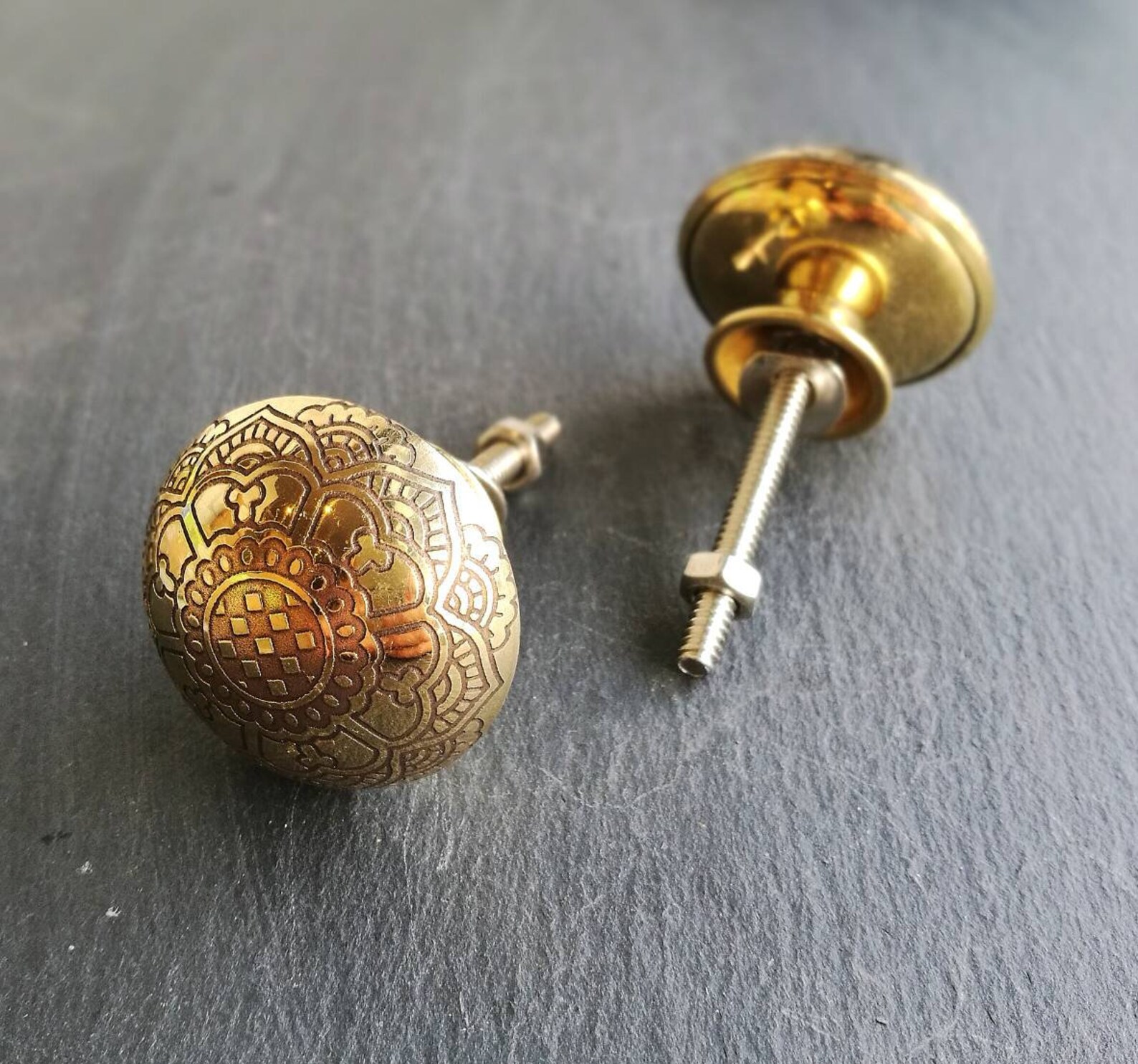 Intricate Golden Brass Filigree Cupboard Door Handle - Etsy