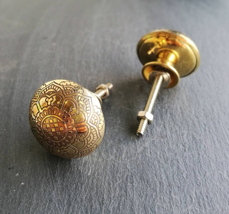 Intricate Golden Brass Filigree Cupboard Door Handle - Etsy