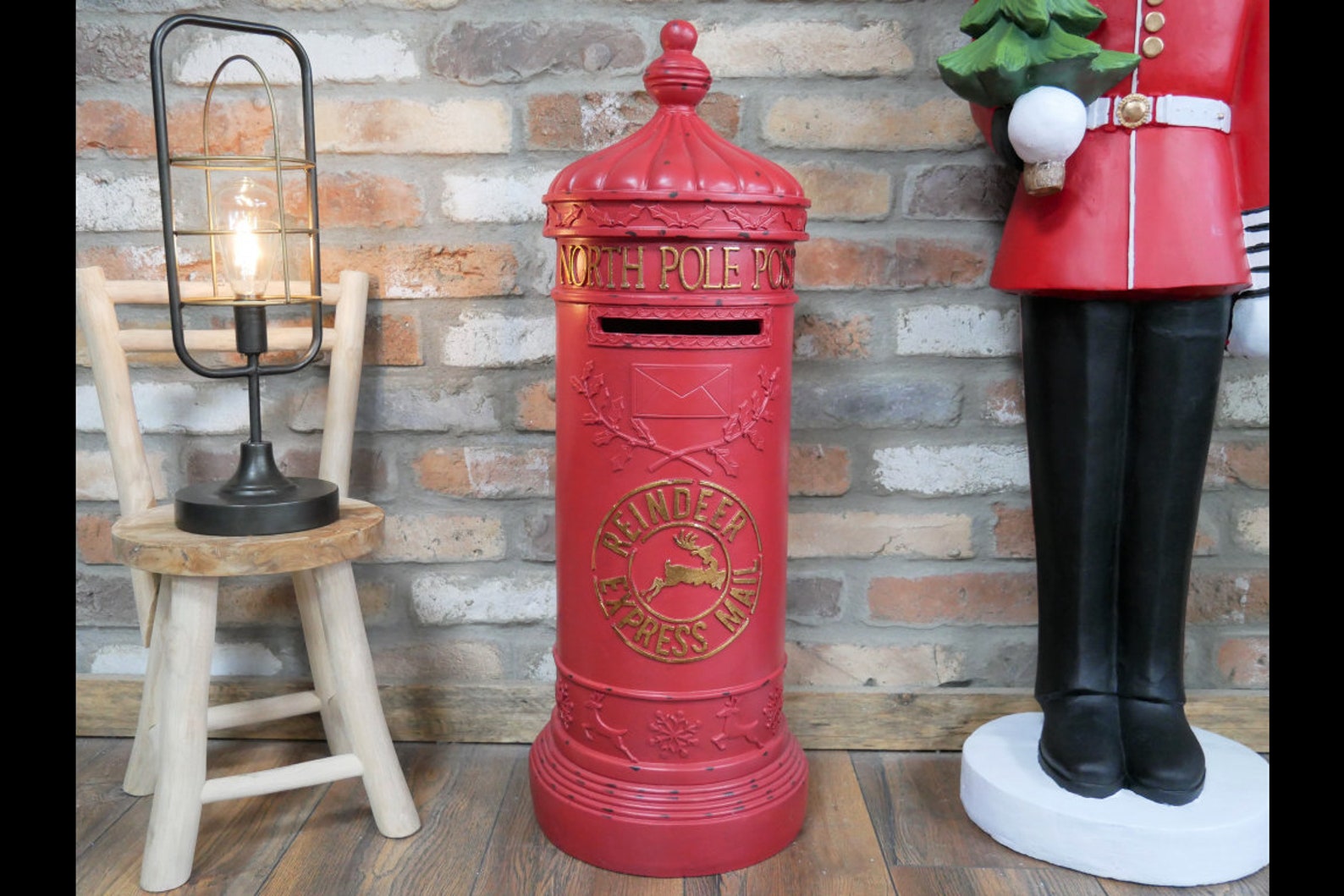 Christmas Themed Post Box Traditional Red Santa's - Etsy