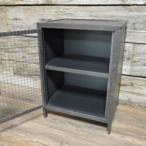 Industrial Steel Mesh Storage Cabinet Grey Metal Storage Chest Wire ...