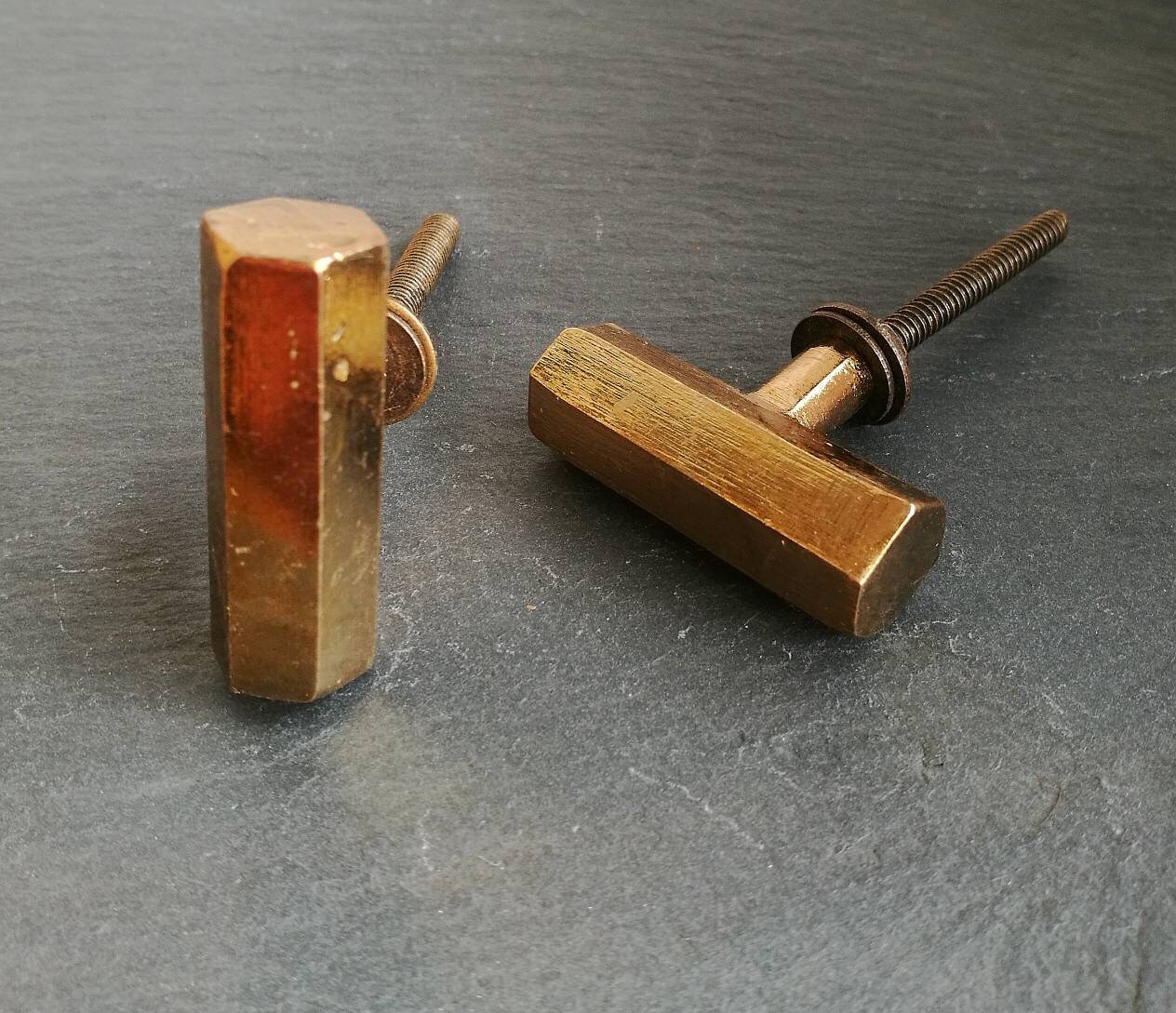 Hexagonal Tubular Drawer Pull Silver Metal Cabinet Pull | Etsy