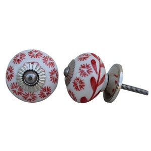 Ceramic Cabinet Door Knobs Pink, Red, Orange & Yellow Designs Kitchen Cupboard Drawer Pulls - Etsy