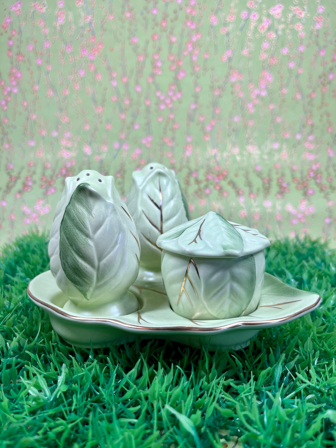 Royal Winton Grimwades Leaf Ware Salt, Pepper and Mustard Set - Etsy
