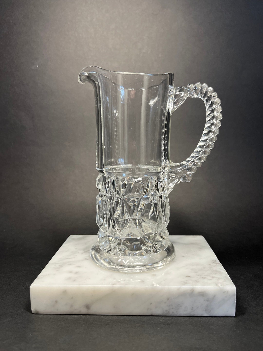 EAPG Model Flint Coarse Cut Block Pitcher - Vintage - Collectible - Etsy