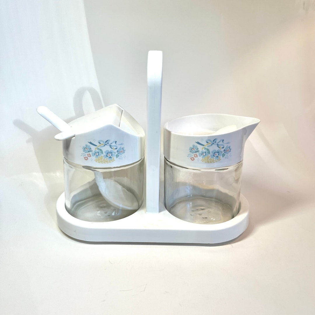 Vintage Gemco 'country Cornflower Creamer & Sugar Set W/ Caddy - Etsy