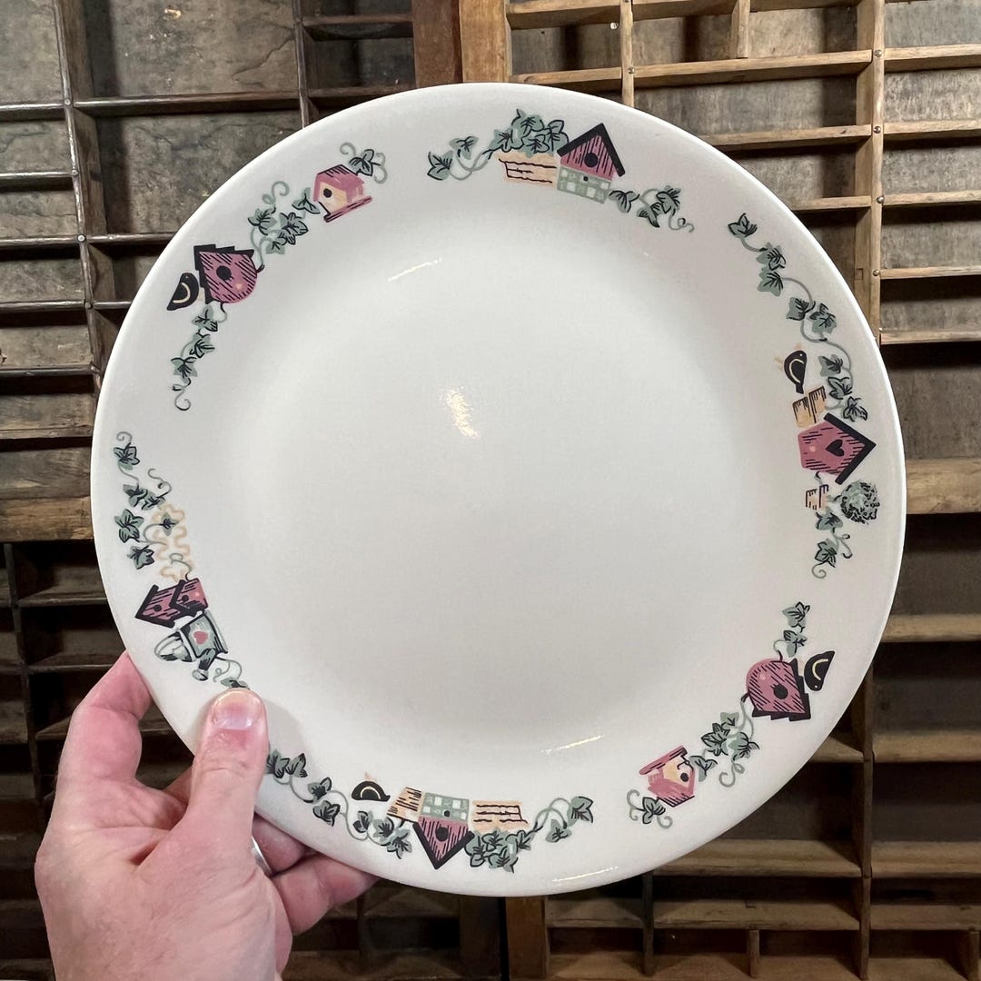 4 Vintage Corelle Garden Home Dinner Plates - Etsy
