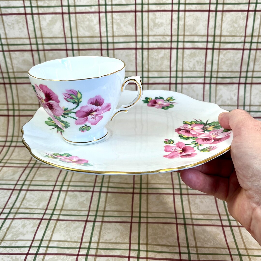Vintage Royal Vale Bone China Luncheon Set | Pink Floral - Etsy