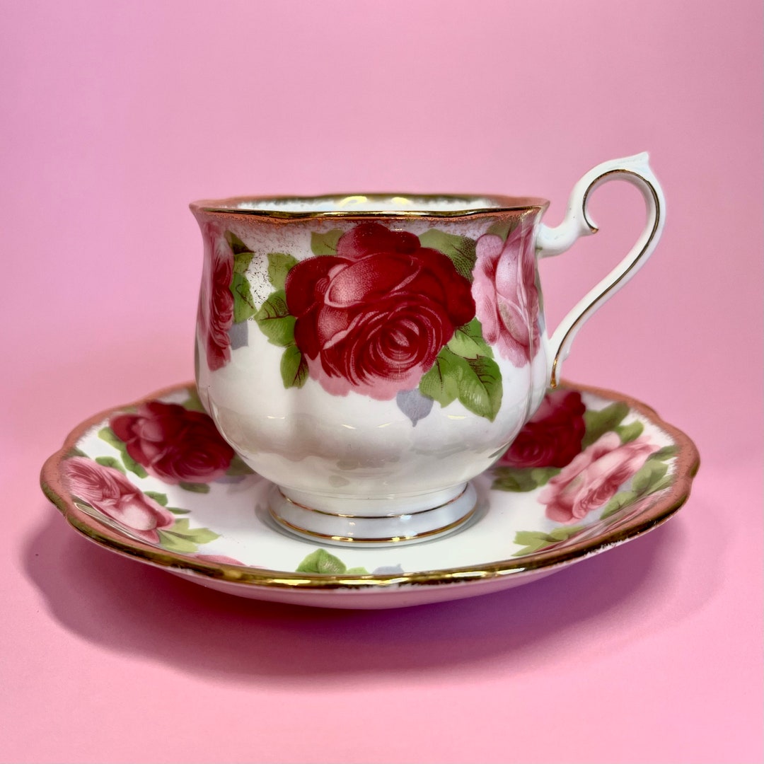 Vintage Royal Albert Old English Roses Tea Cup and Saucer - Etsy