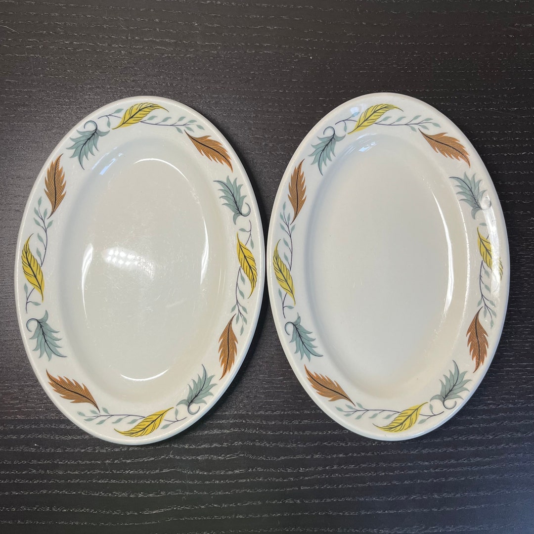 Two Vintage Duraline Large Sized Oval Plates Supervitrified Grindley ...