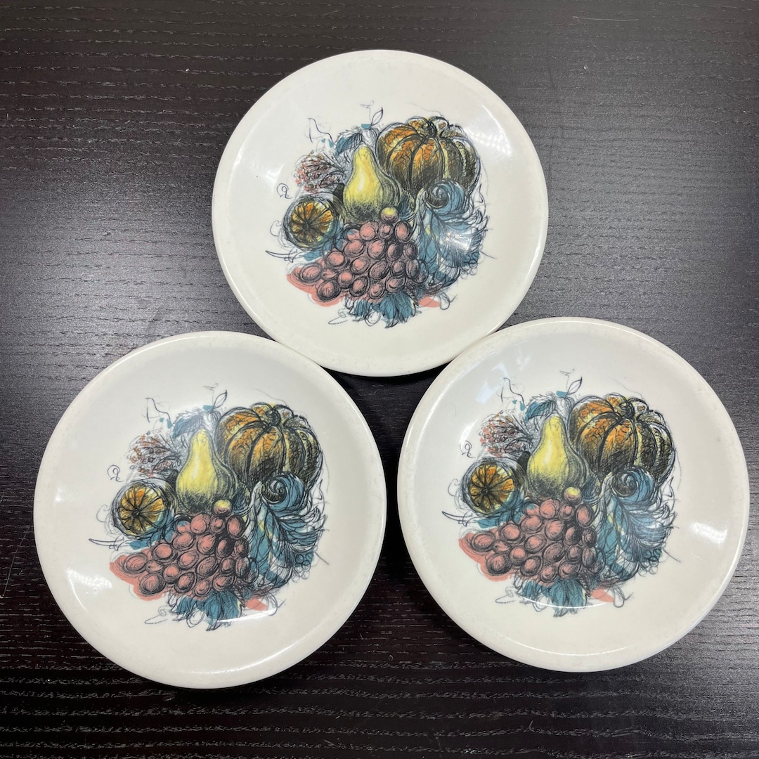 Three Vintage Wedgwood bermuda Bread Plates With Fruit - Etsy