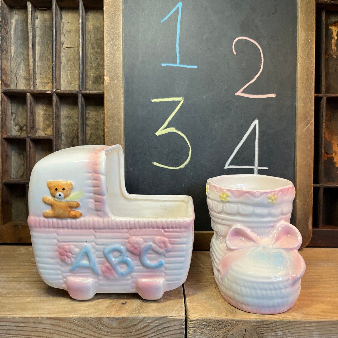Vintage Ceramic Stroller & Baby Bootie Planters/containers - Etsy