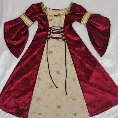 Girls Medieval Dress Renaissance Gown Custom Made From Age 2 | Etsy