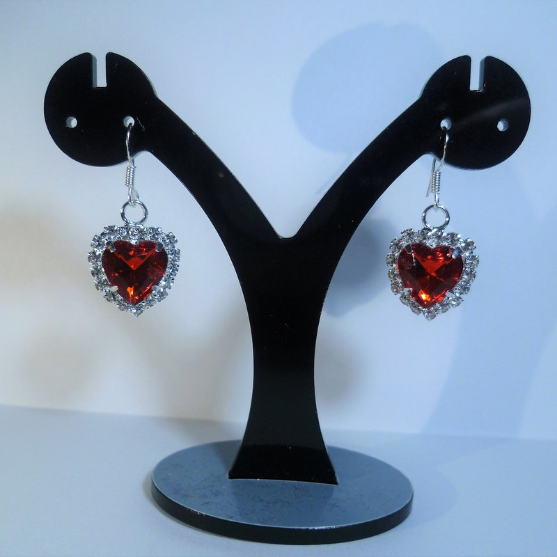 Red Jewel Earrings - Etsy