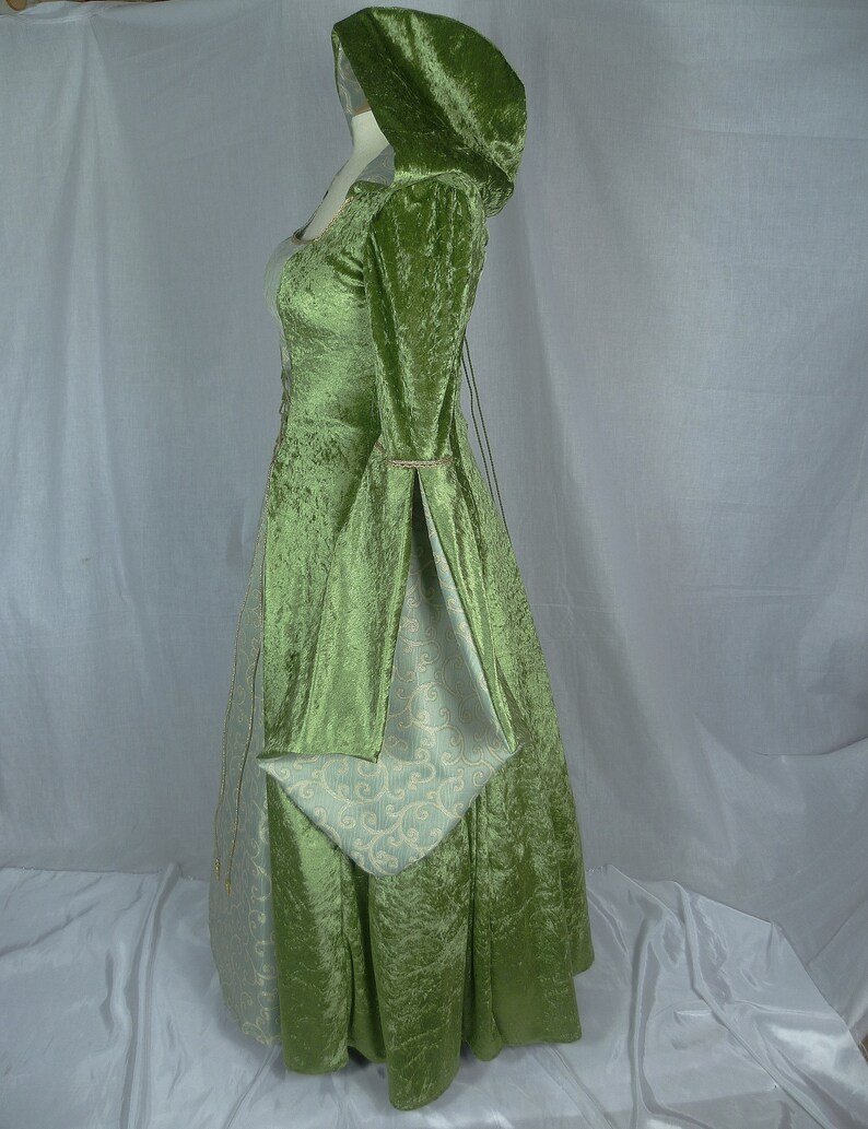 Medieval Wedding Dress Green Renaissance Gown Custom Made to - Etsy