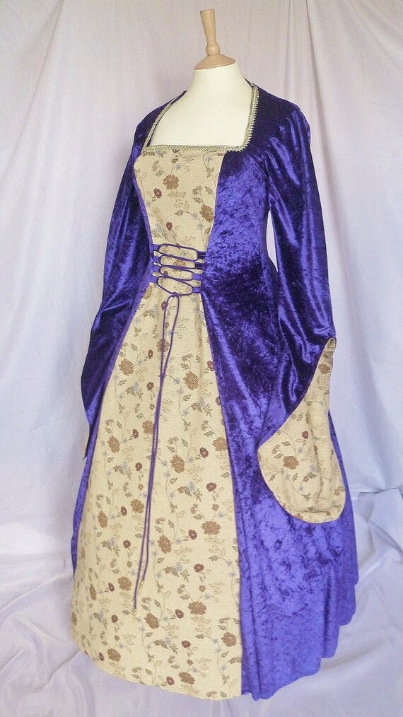 Purple Medieval Wedding Dressrenaissance Dress Pagan Dress | Etsy