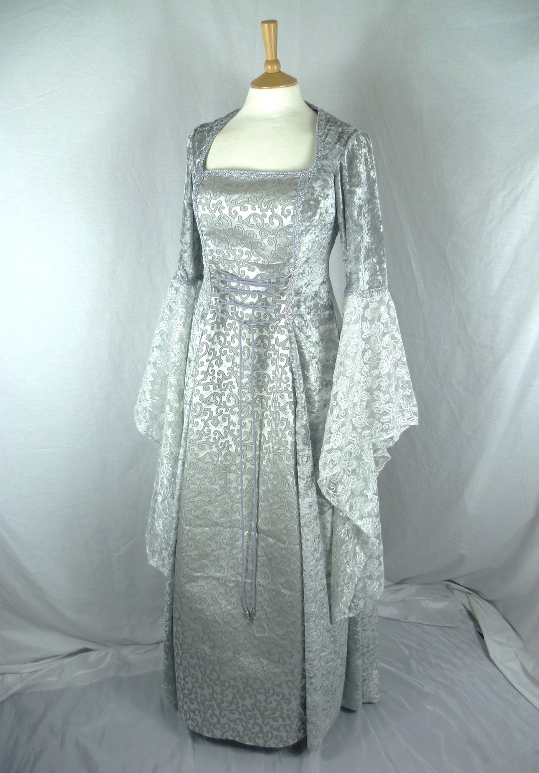 Silver Medieval Wedding Dress, Renaissance Gown, Custom Made to Size - Etsy