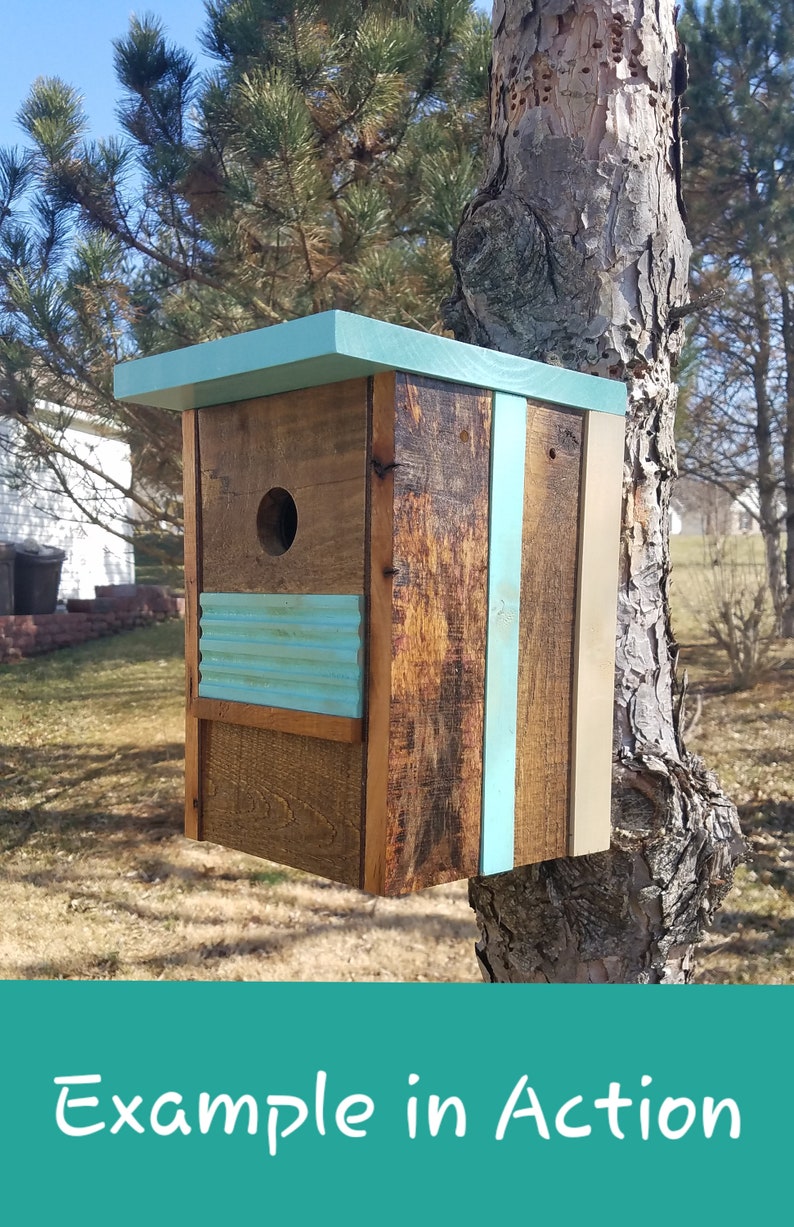 Modern Birdhouse Reclaimed Wood Indoor/outdoor Rustic - Etsy