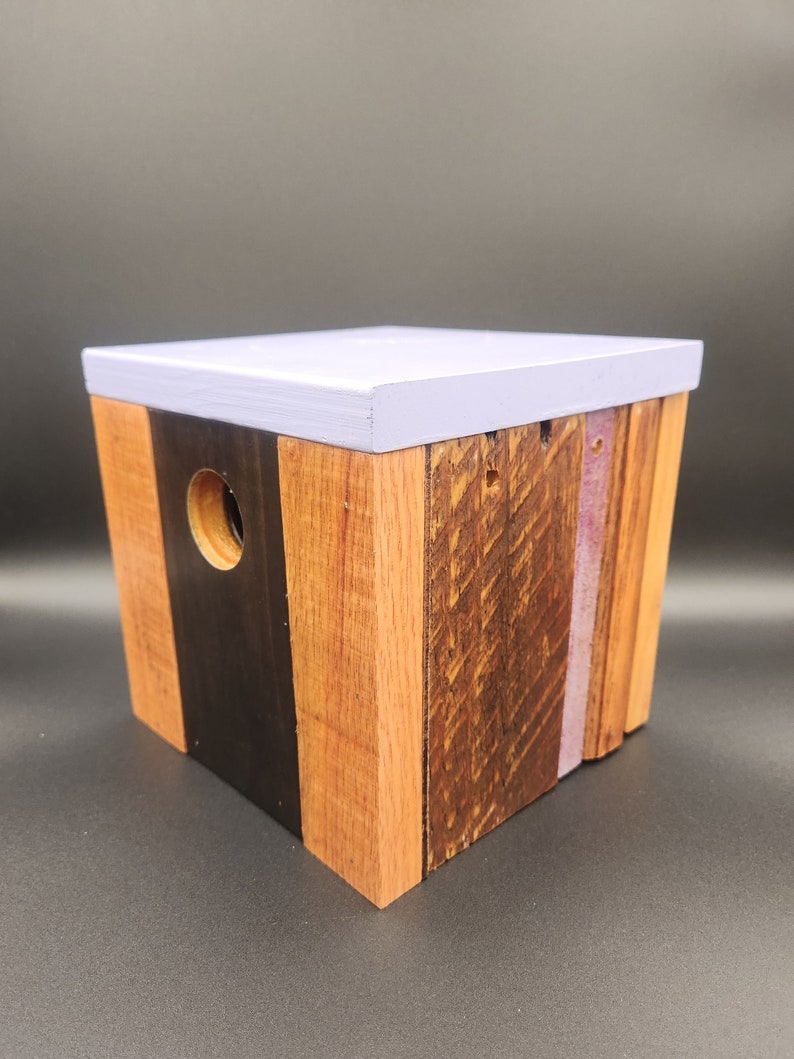 Reclaimed Wood Square Birdhouse: Modern Rustic Garden Decor - Etsy